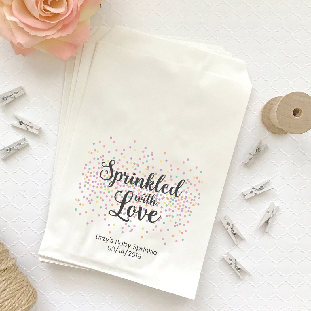 Sprinkled With Love Baby Shower Bags Grease Resistant, Donut Treat Bag ...