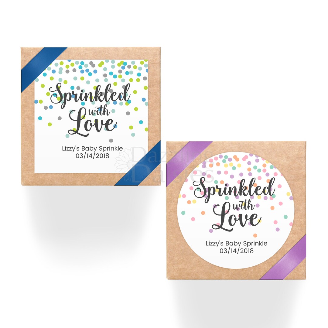Sprinkled With Love Stickers, Personalized Baby Sprinkle Favor Labels ...