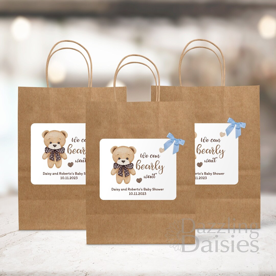 We Can Bearly Wait Bags We Can Bearly Wait Gift Bags Teddy Bear Baby ...