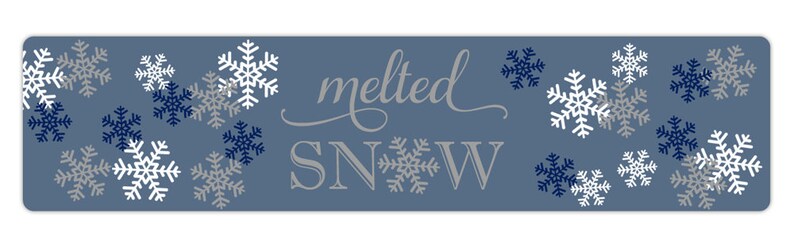 Melted Snow Water Bottle Labels Melted Snow Labels Winter | Etsy