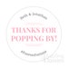 Thanks for Popping by Stickers, Popcorn Favors for Wedding, Baby Shower ...