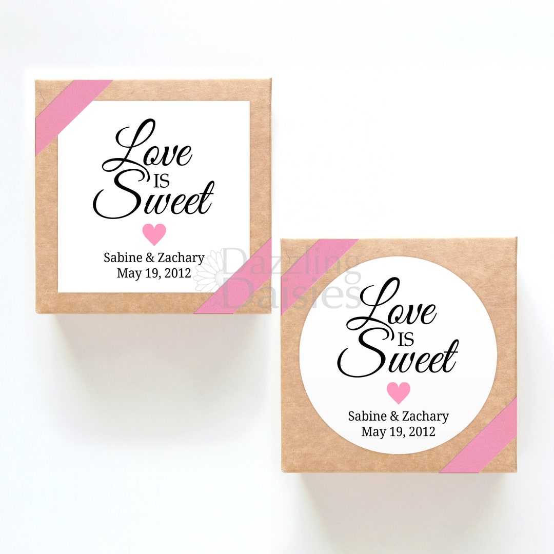 Love is Sweet Stickers for Wedding, Bridal Shower Favors, Candy Treat ...
