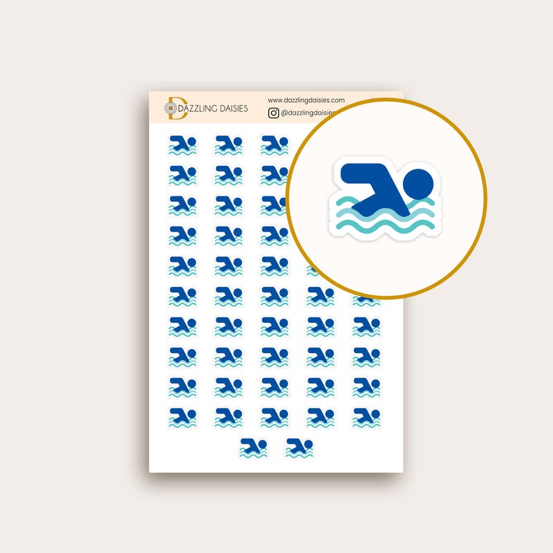 Tiny Swimming Stickers - Etsy