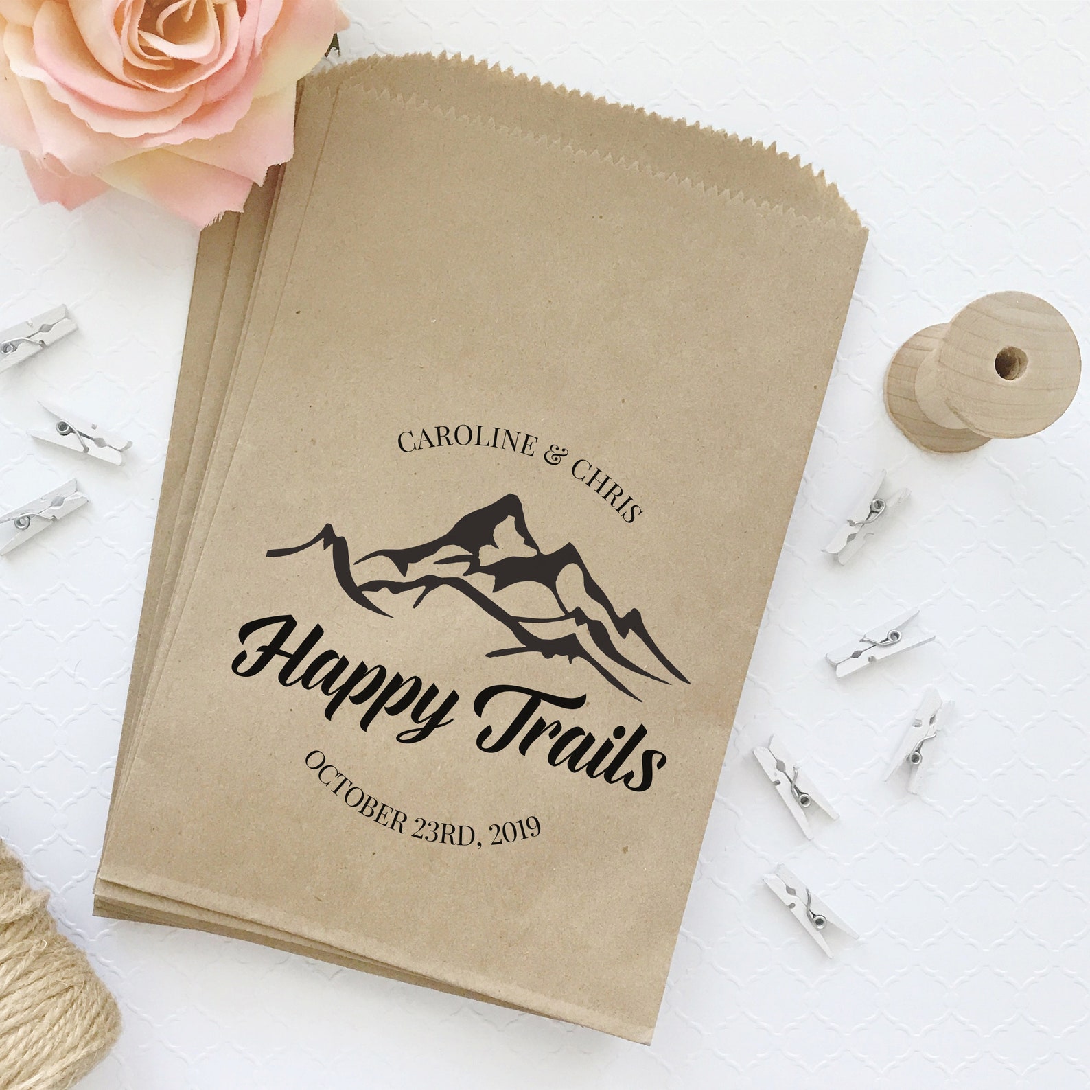 Happy Trails Bag Trail Mix Bags Trail Mix Favor Bags - Etsy