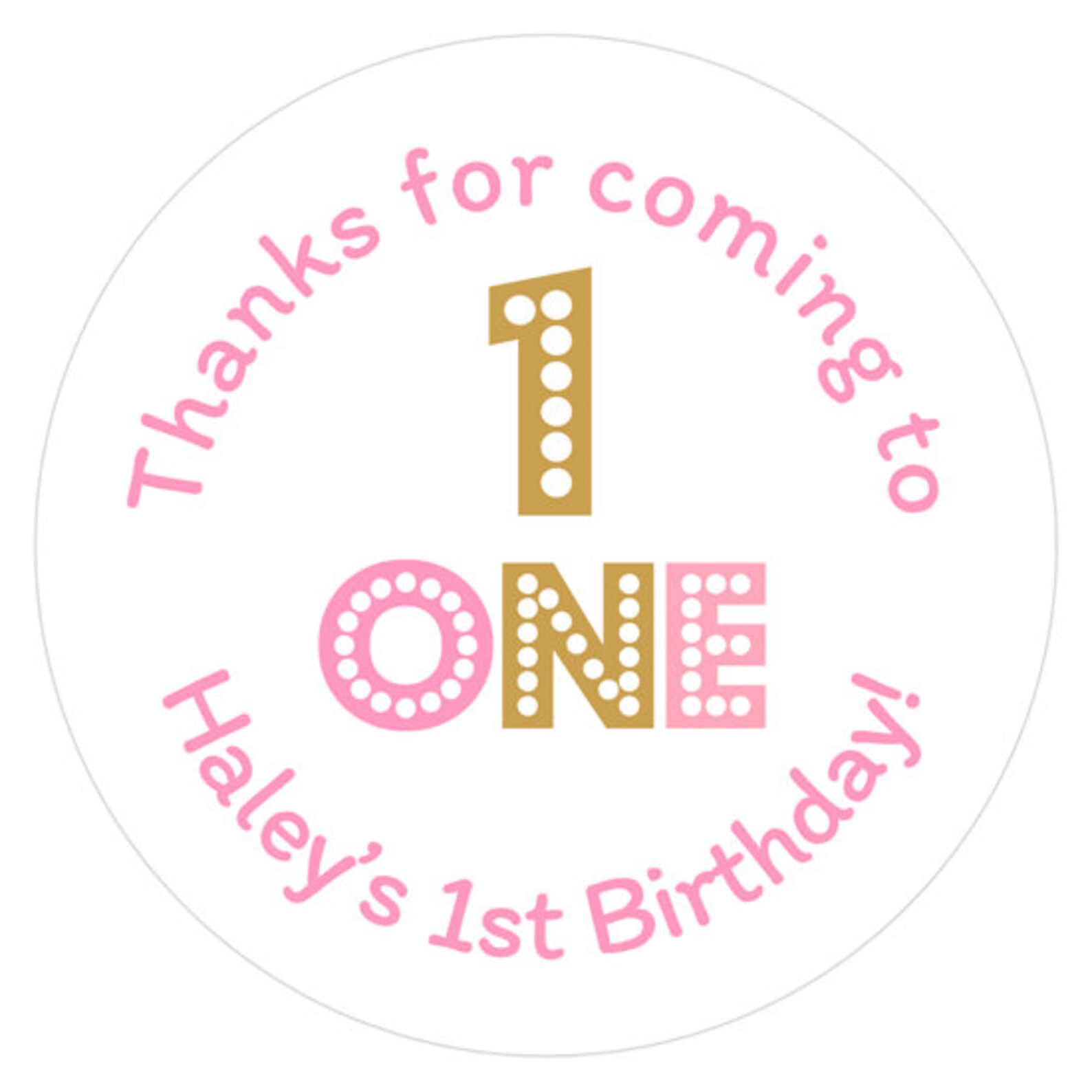 1st Birthday Sticker First Birthday Stickers RW066 - Etsy