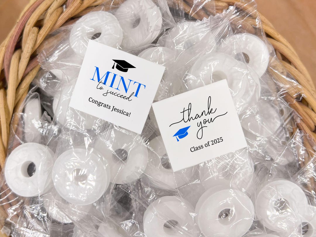 Mint to Succeed Favor Labels, Graduation Mint Favors, Personalized Life ...