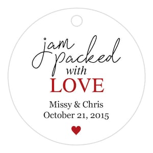 Jam Packed With Love Tags Jam Wedding Favor Tags Jam Tags Wedding Jelly ...