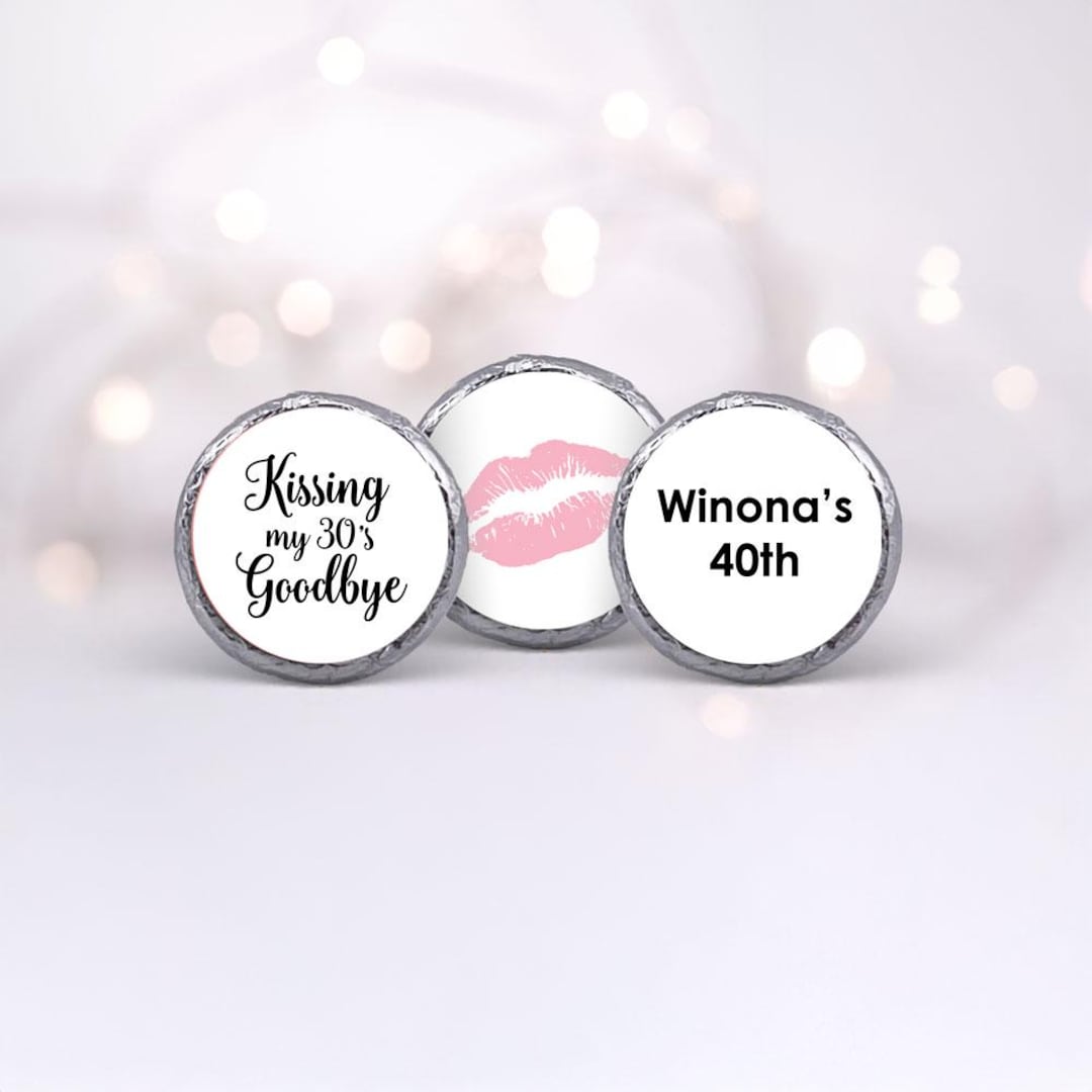 Kissing My 60s Goodbye Labels (108), Hershey Kiss Stickers for ...