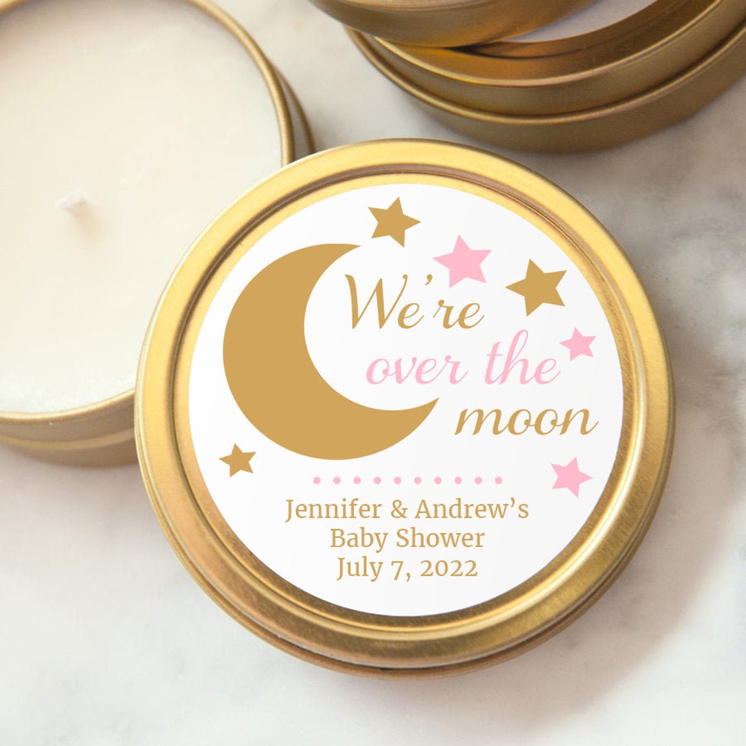 Over the Moon Stickers We're Over the Moon Baby Shower Stickers RW190 ...