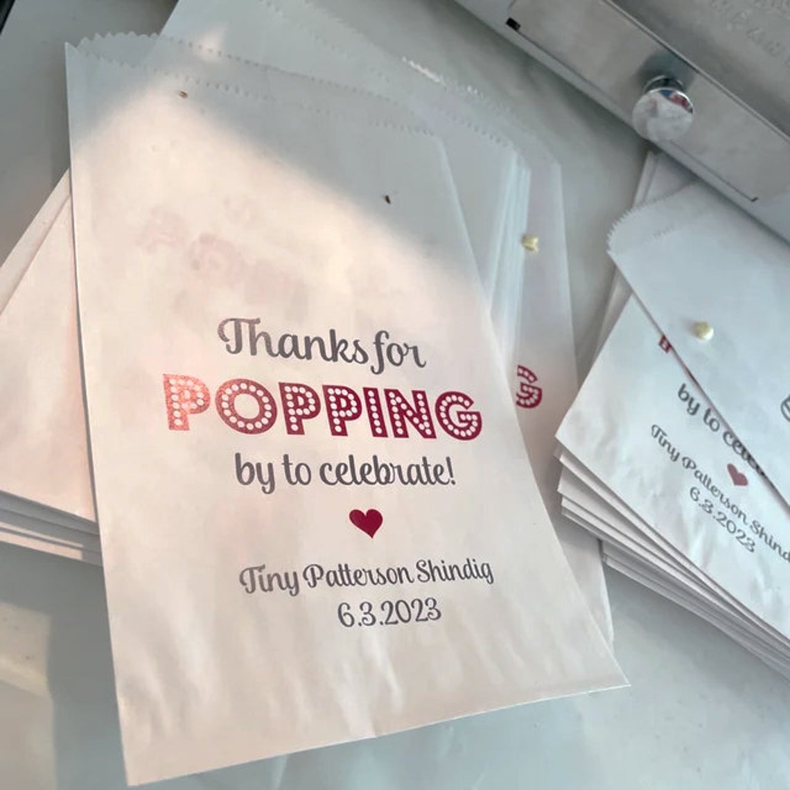 Thanks for Popping by Bags Baby Shower, Personalized Bridal Shower ...