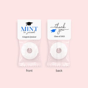 Mint to Succeed Favors, Graduation Mint Favor Labels, Class of 2025 ...