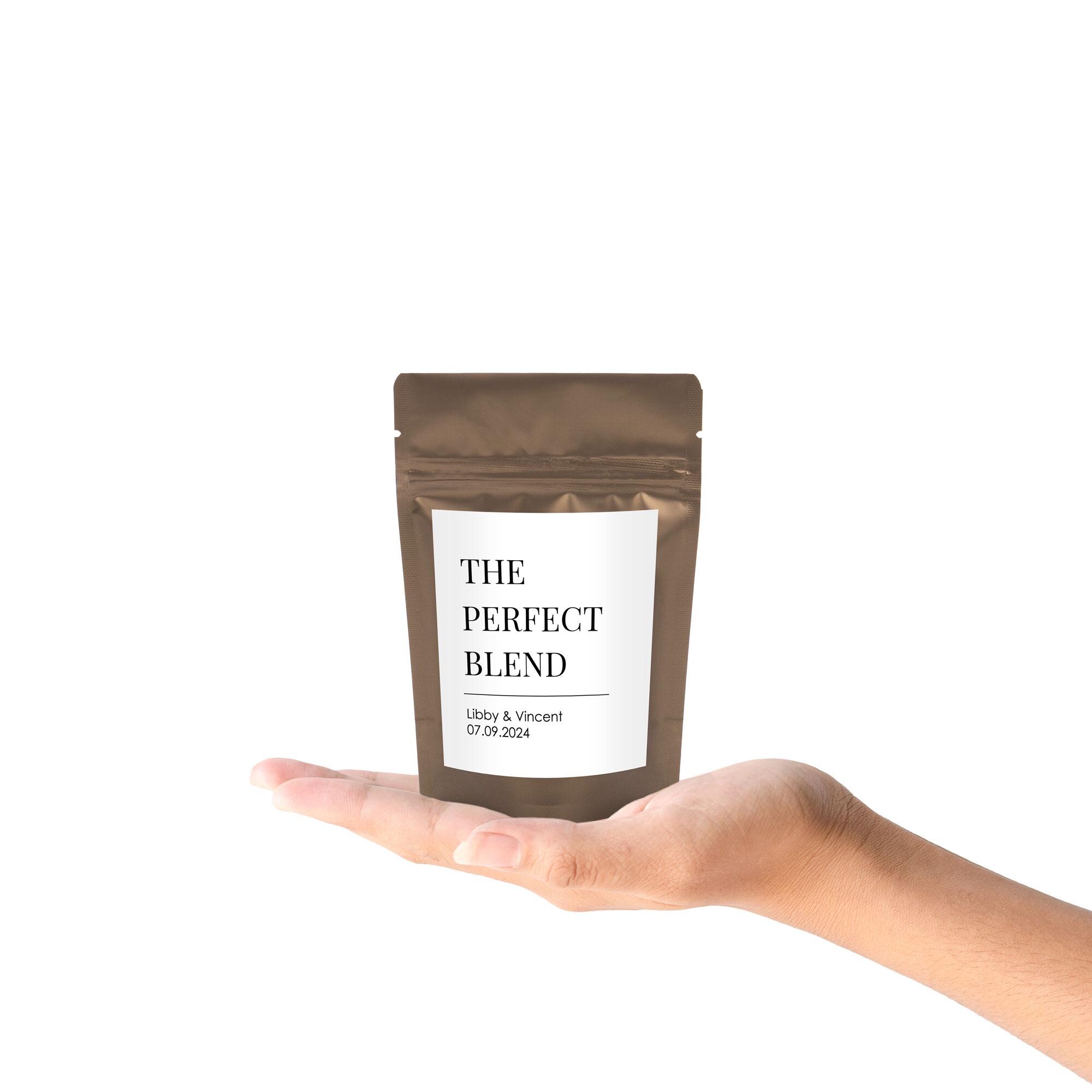 The Perfect Blend Coffee Bags, Tea Wedding Favors, Custom Bridal Shower ...