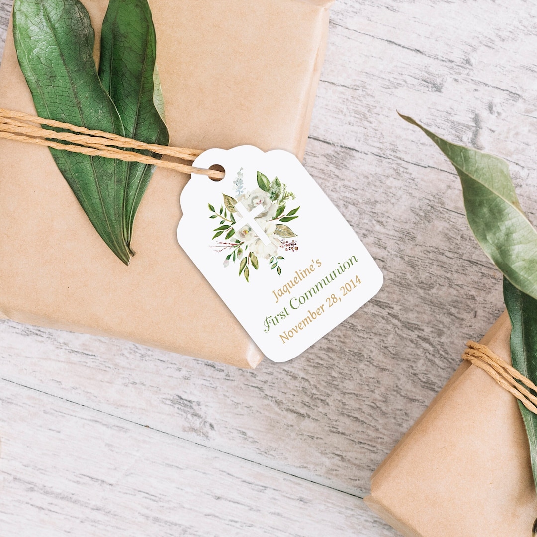 First Communion Tags, Personalized Favors for Baptism, Christening ...