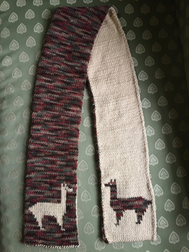 Double Knit Llama Scarf - Etsy