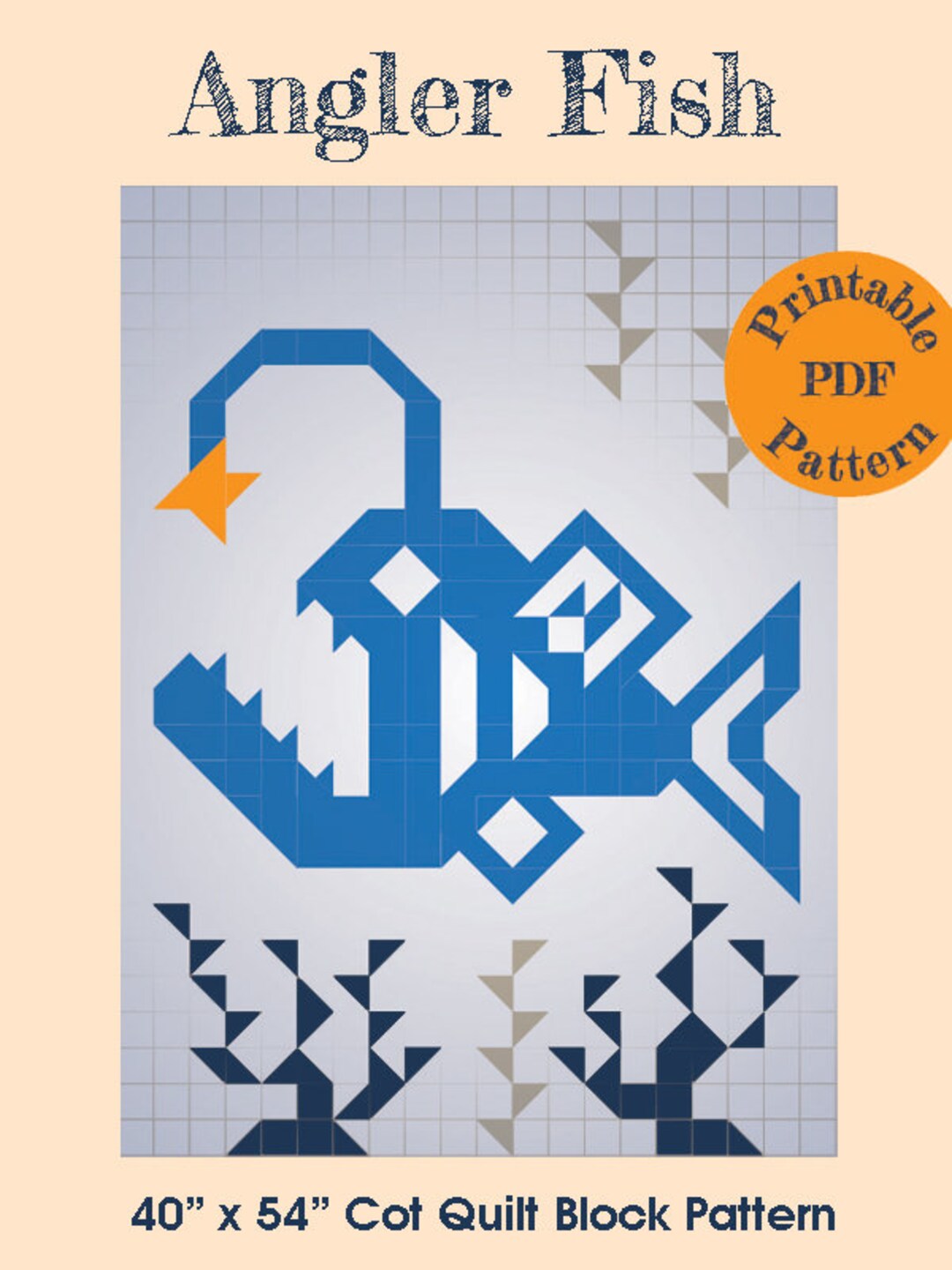Angler Fish Quilt Block Pattern - Etsy