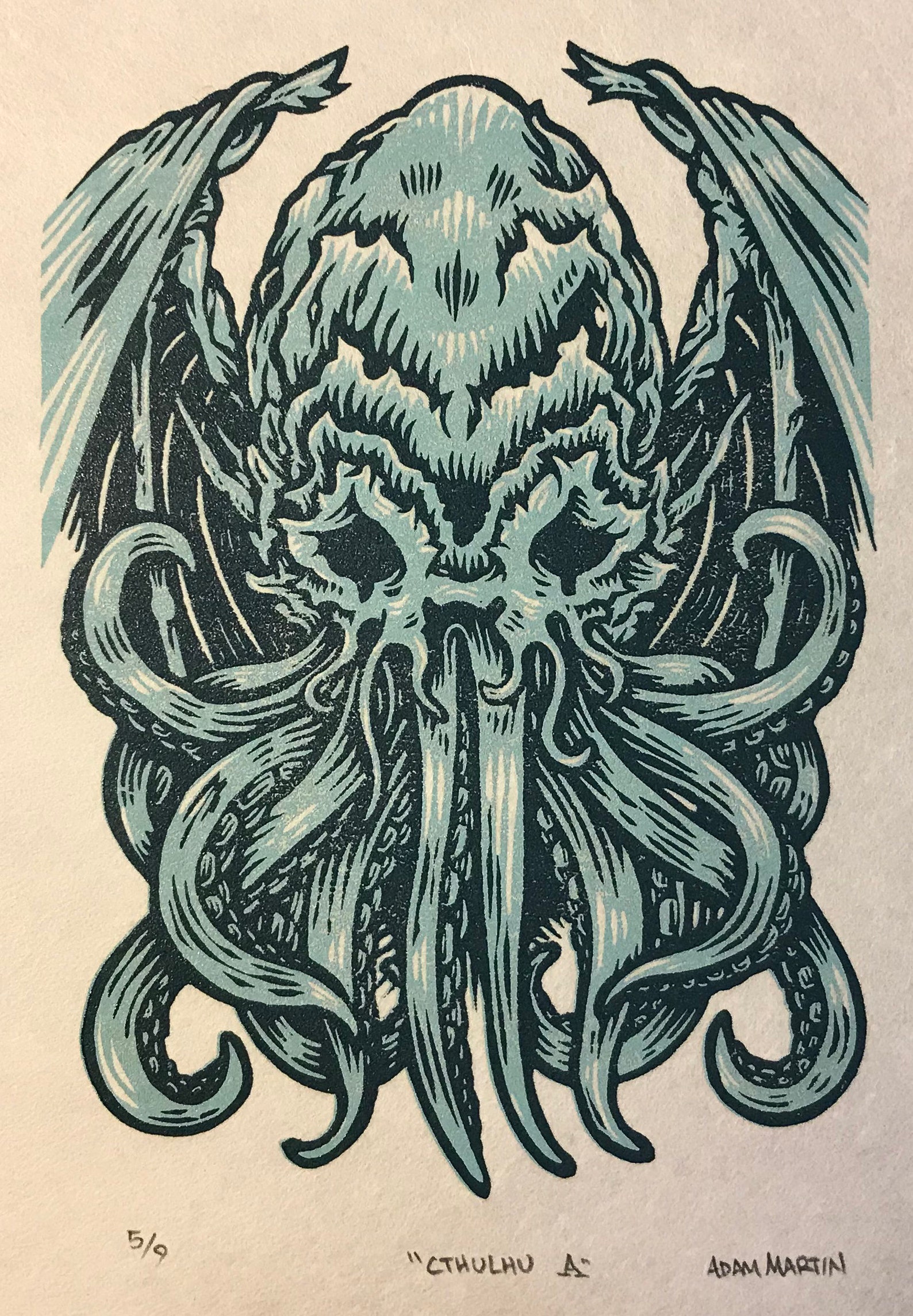 Cthulhu: Relief Print - Etsy