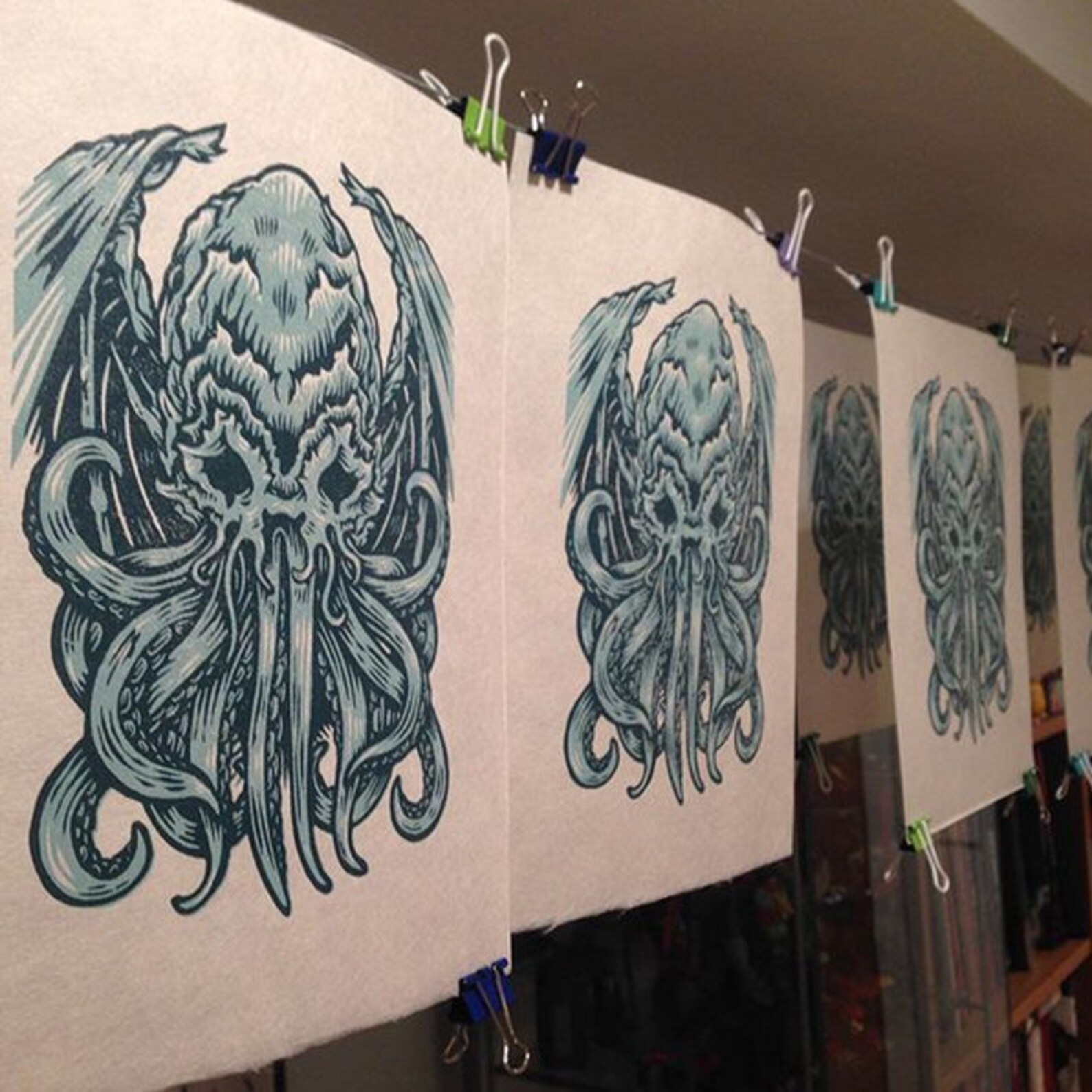 Cthulhu: Relief Print - Etsy