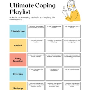 Ultimate Coping Playlist Worksheet - Etsy