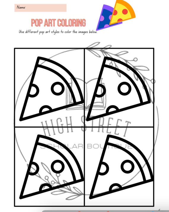 Pop Art art Therapy 5 Coloring Sheets | Etsy