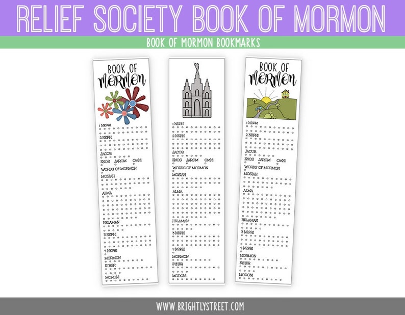 Book of Mormon Reading Chart Bookmark - Etsy