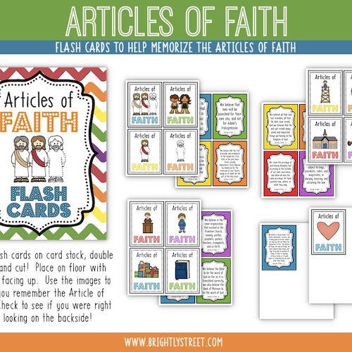 13 Articles of Faith Flashcards - Etsy