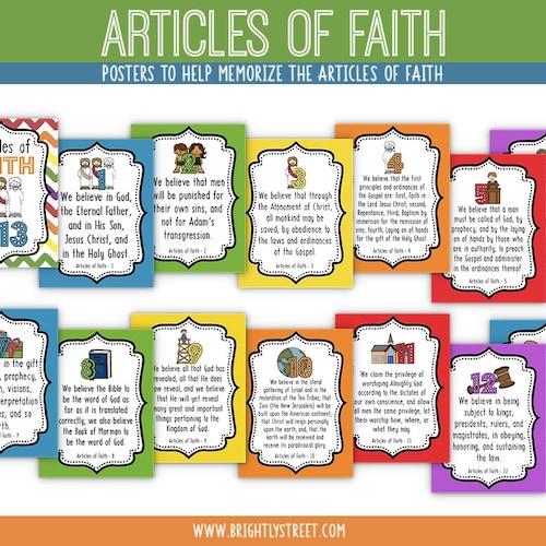 Articles of Faith Printable Posters - Etsy
