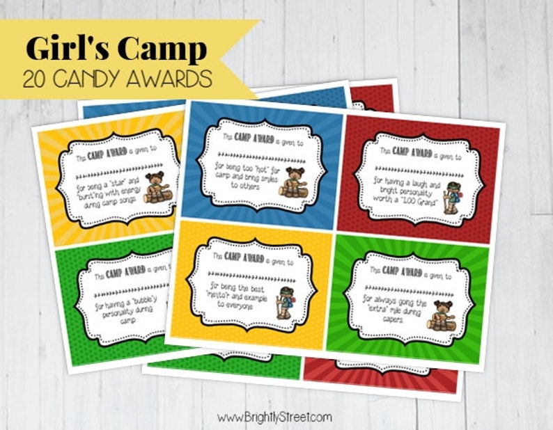 Girl's Camp Awards With Candy - Etsy