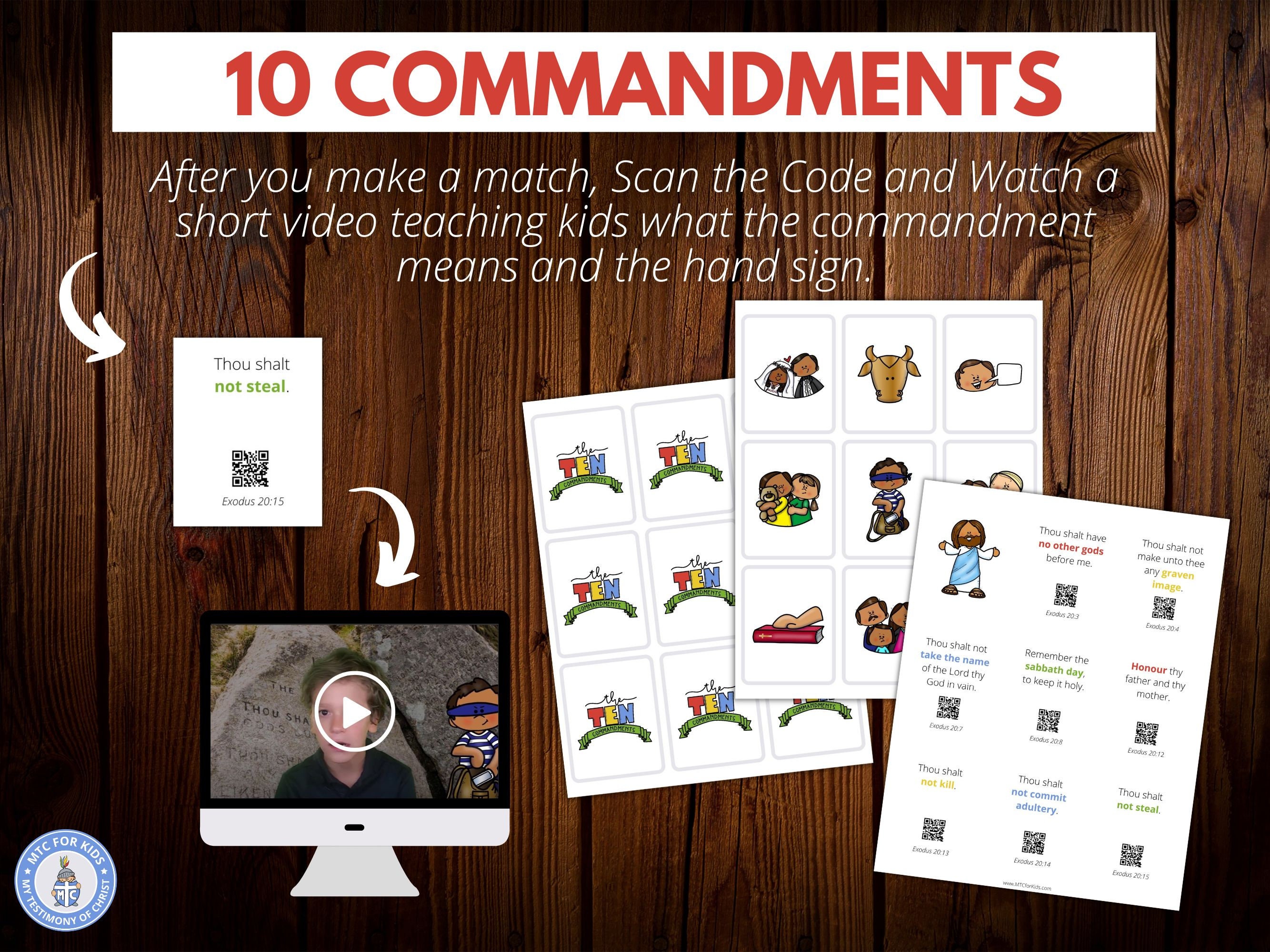 The Ten Commandments: Kid's Tiny Book Craft Idea & Matching Game - Etsy