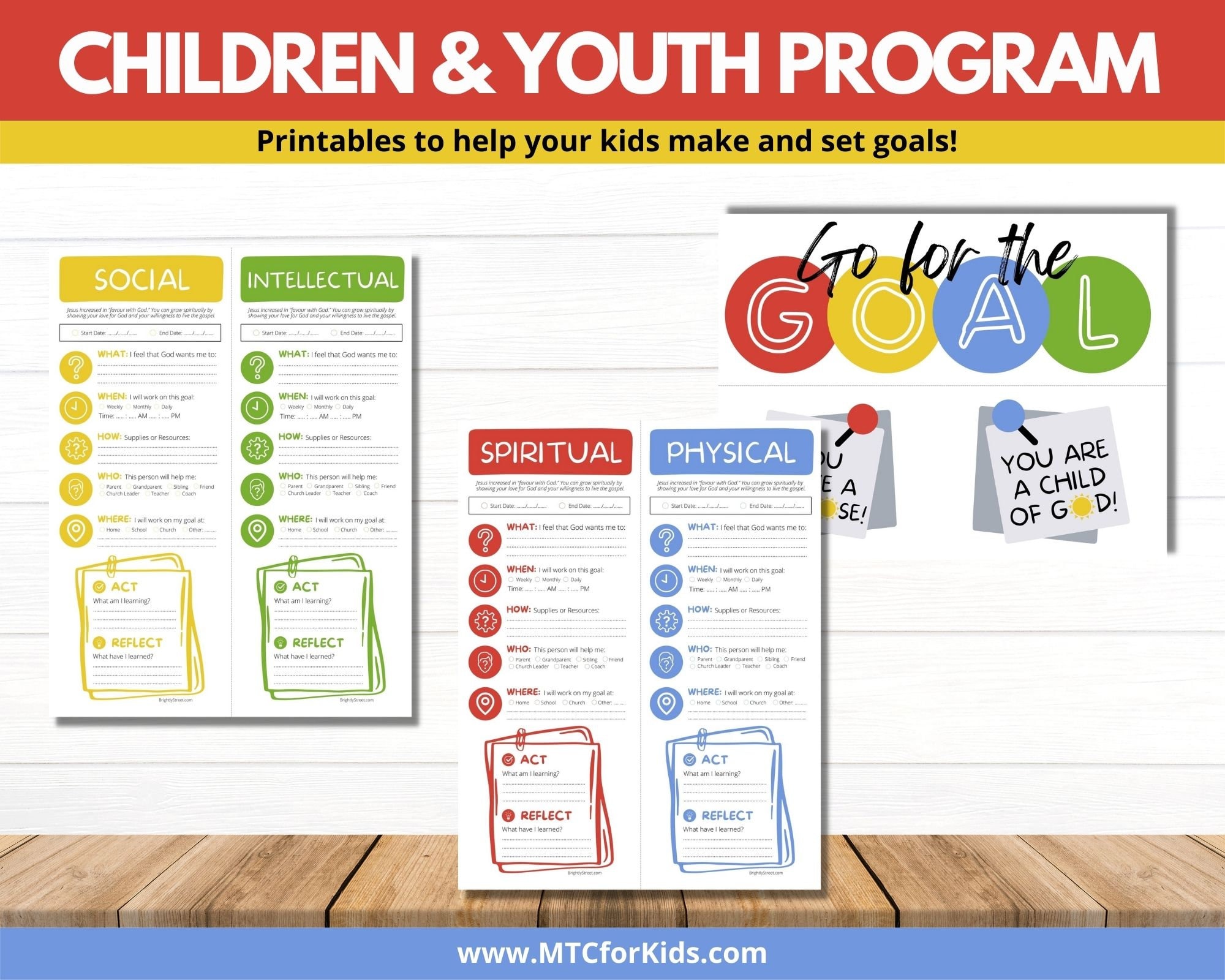 LDS Children and Youth Program Set & Make Goals Printable LDS Primary ...
