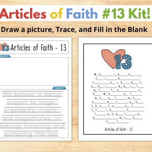 Articles of Faith #13 Complete Packet MEMORIZE the Articles of Faith - Etsy