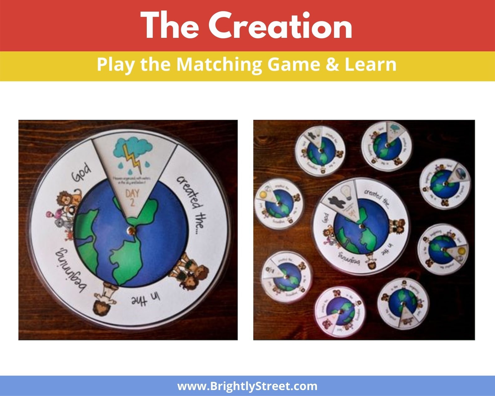 The Creation Pinwheel and Matching Game - Etsy