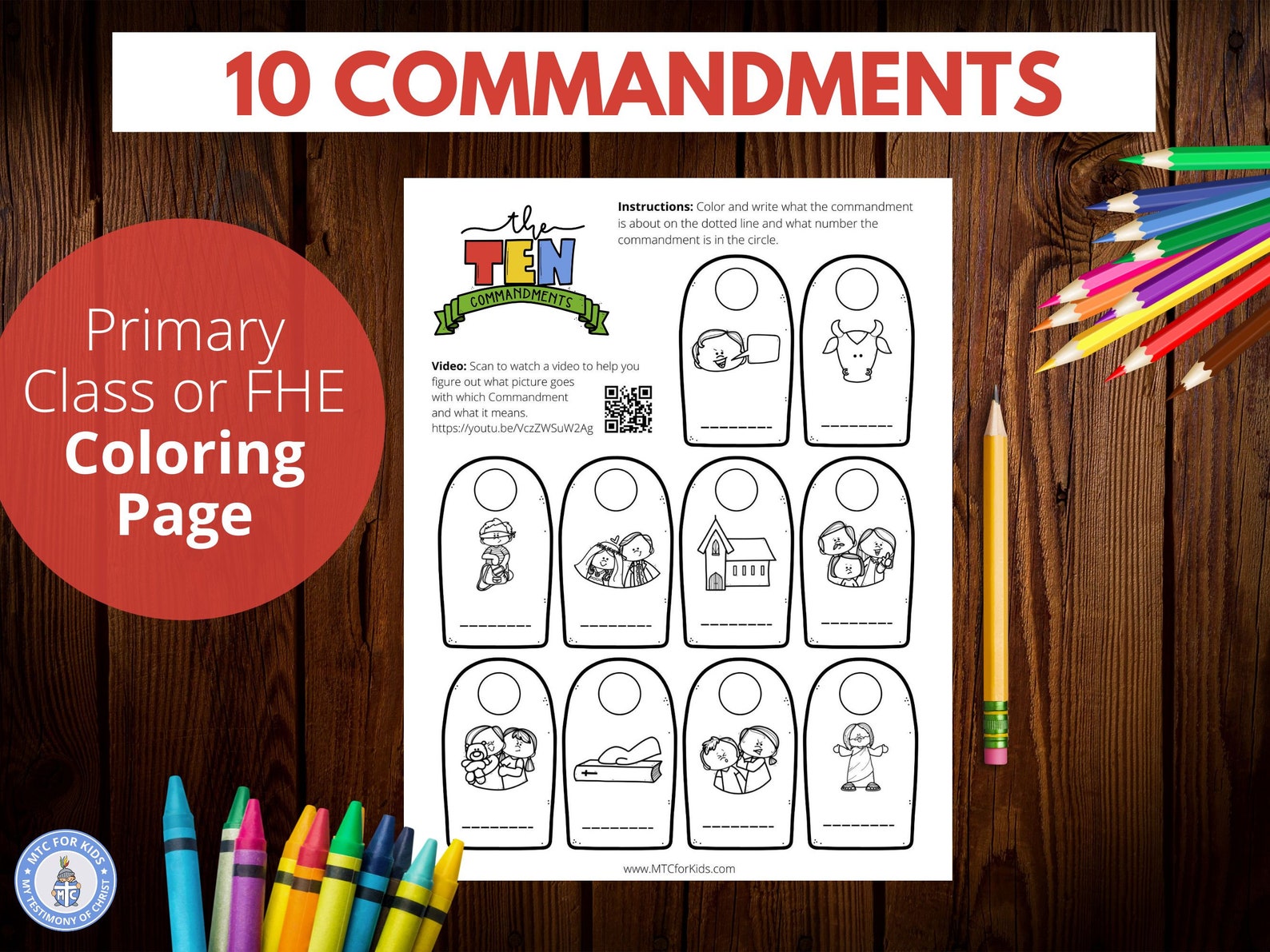The Ten Commandments: Kid's Tiny Book Craft Idea & Matching Game - Etsy