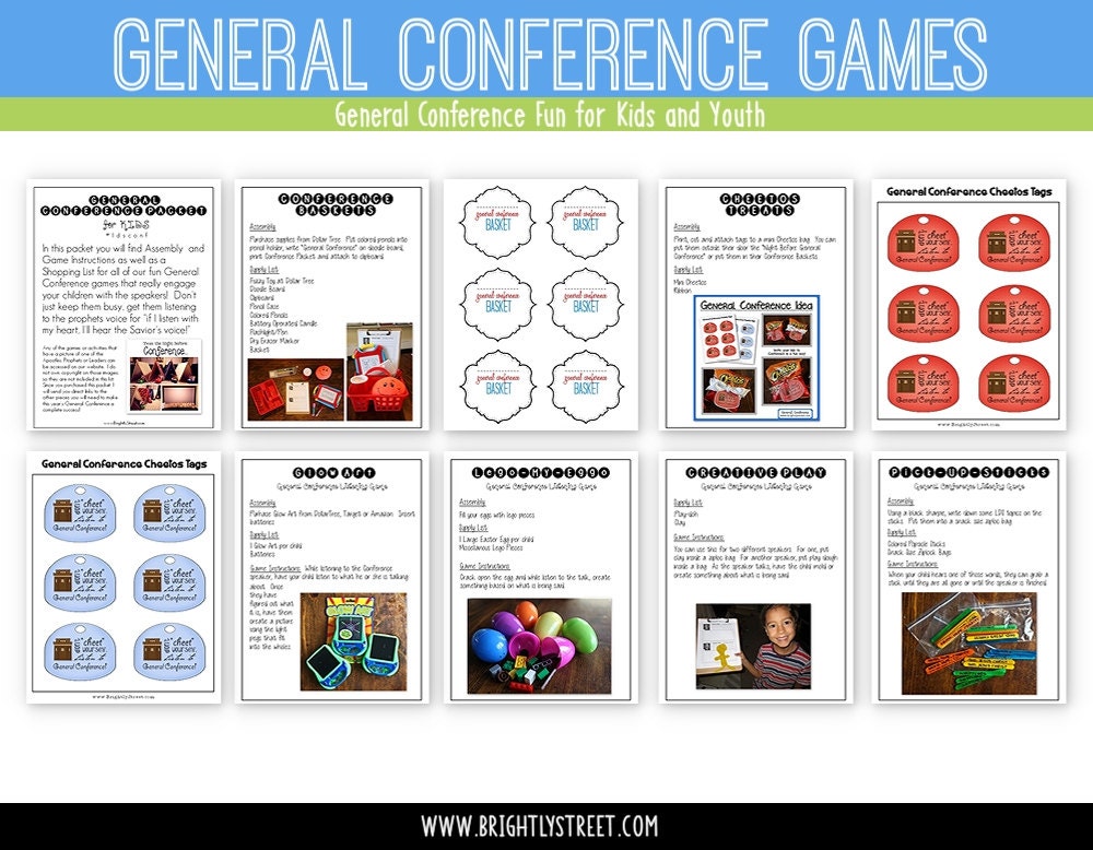 General Conference Packet for Kids "listening Games" - Etsy