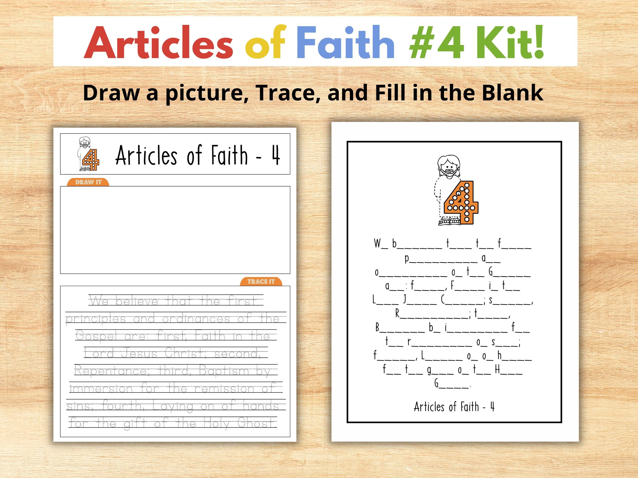 Articles of Faith #4 Complete Packet MEMORIZE the Articles of Faith - Etsy