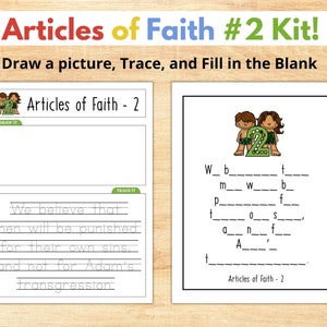 Articles of Faith #2 Complete Packet MEMORIZE the Articles of Faith - Etsy