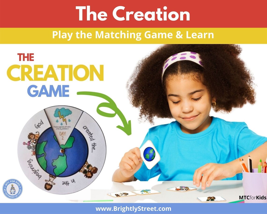 The Creation Pinwheel and Matching Game - Etsy