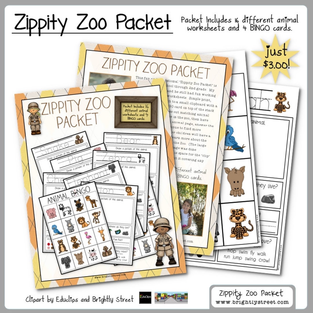 Zoo Field Trip Bundle for Kids Animal Bingo and Worksheets - Etsy