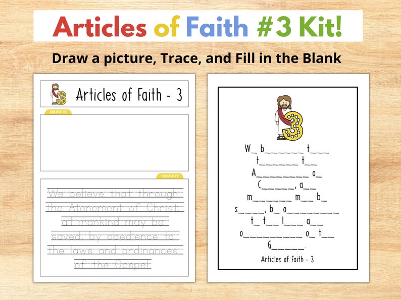 Articles of Faith #3 Complete Packet MEMORIZE the Articles of Faith - Etsy