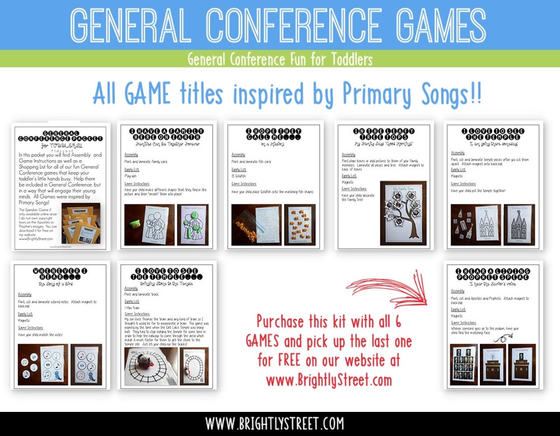LDS General Conference Games for Toddlers - Etsy