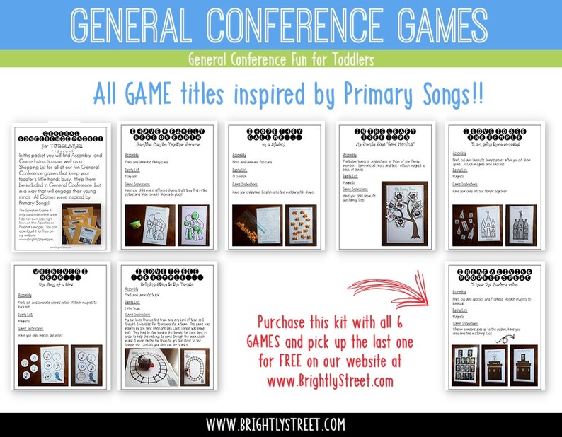 LDS General Conference Games for Toddlers - Etsy