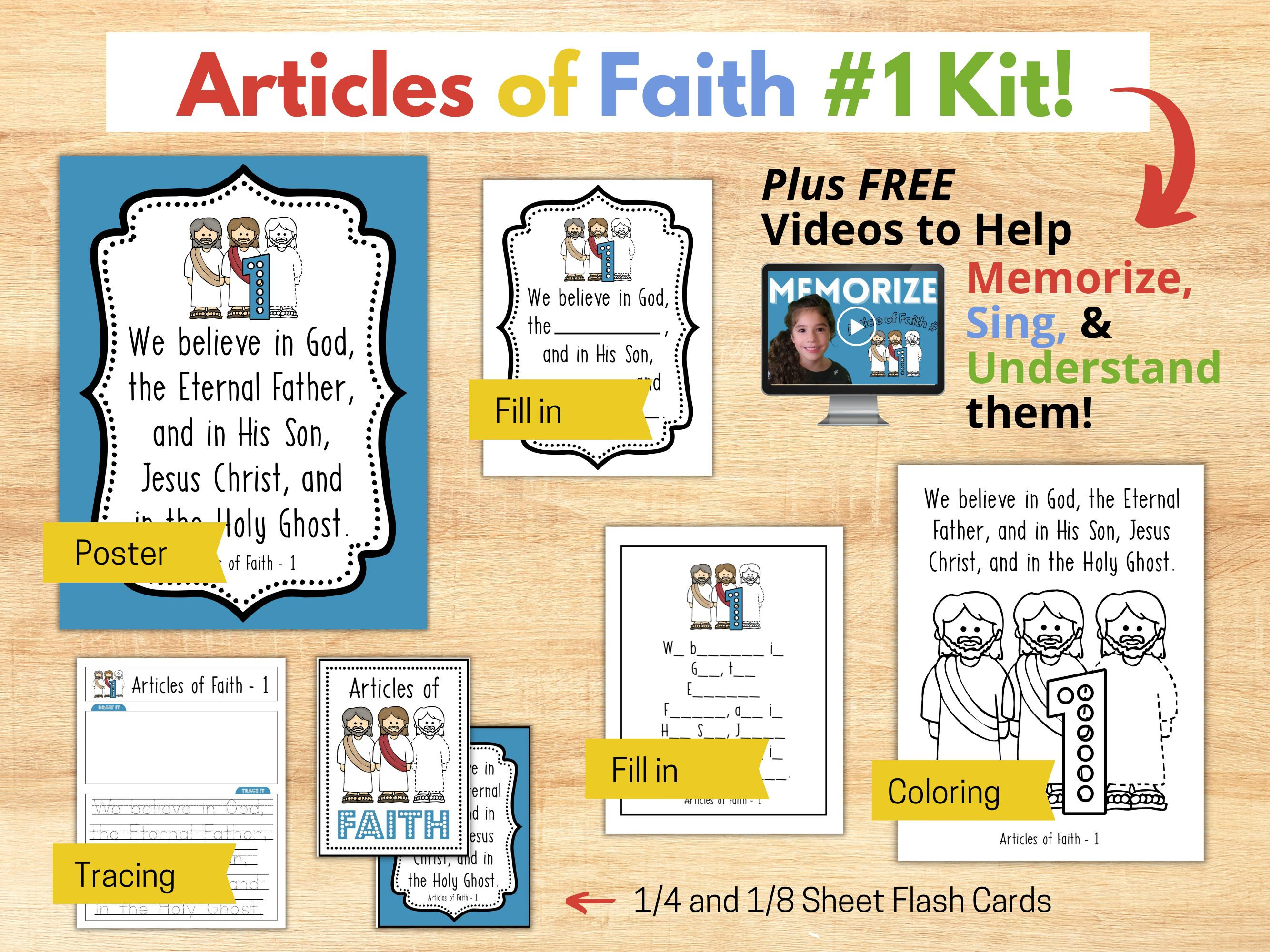 Articles of Faith #1 Complete Packet MEMORIZE the Articles of Faith - Etsy