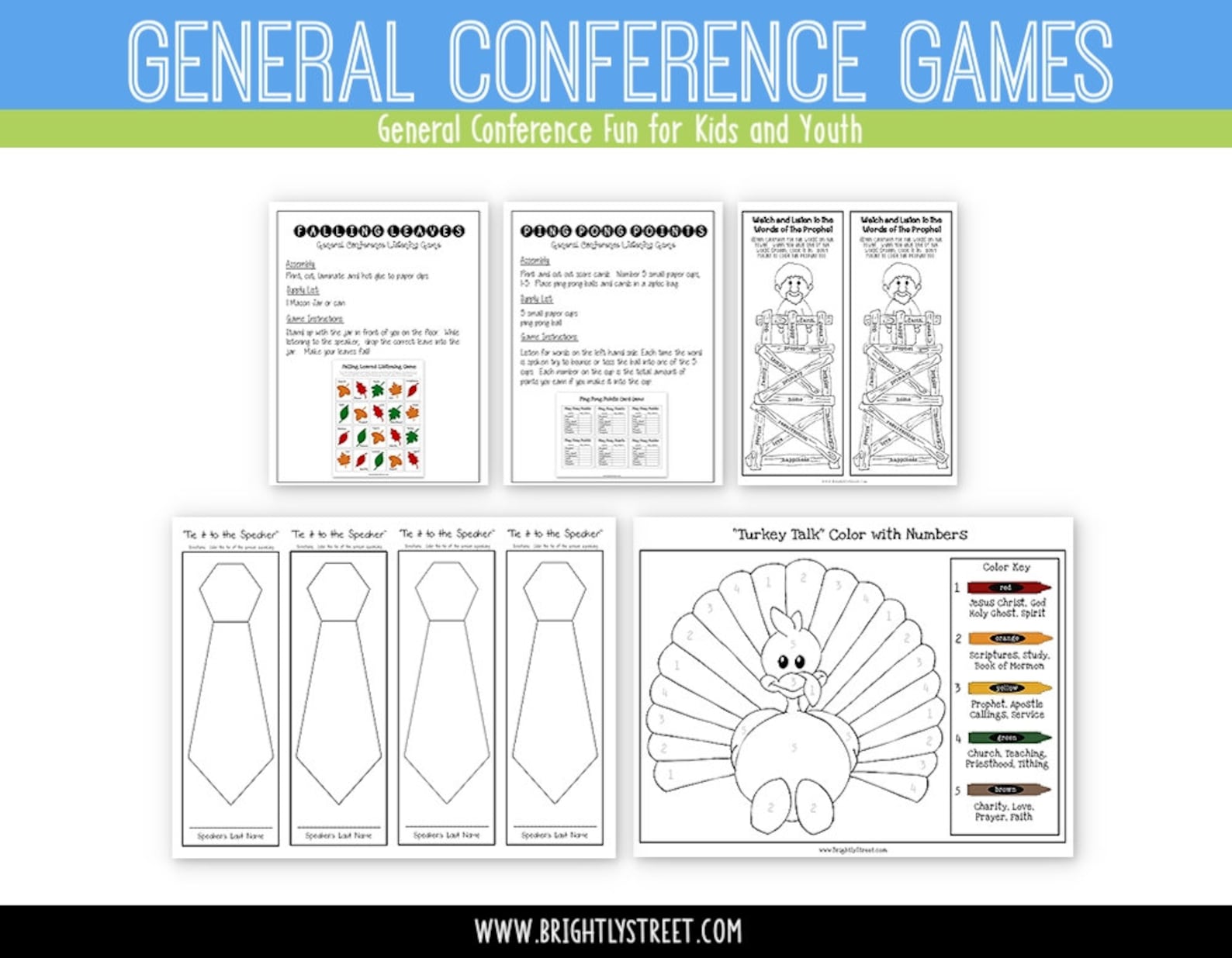 General Conference Packet for Kids listening Games - Etsy