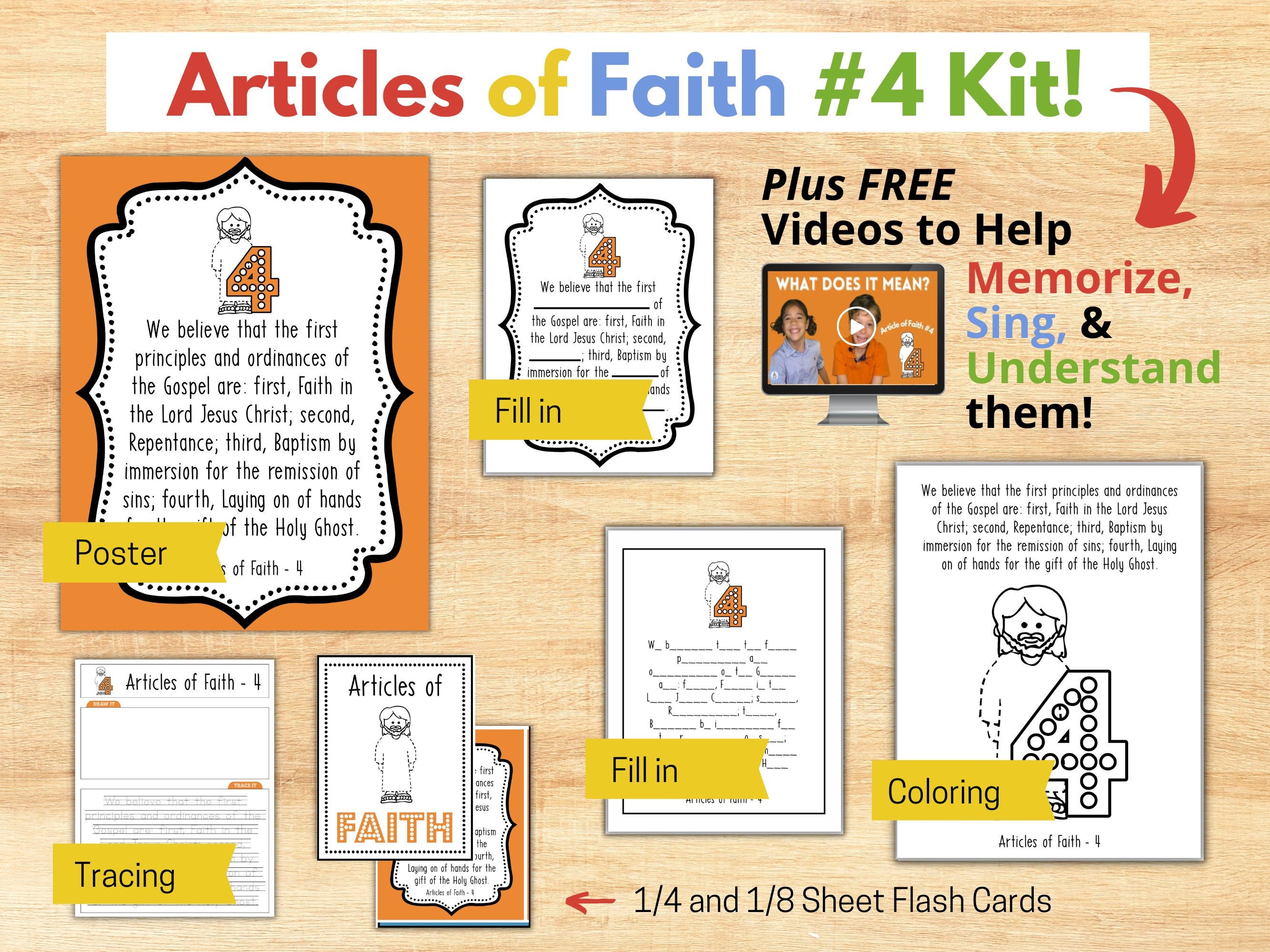 Articles of Faith #4 Complete Packet MEMORIZE the Articles of Faith - Etsy
