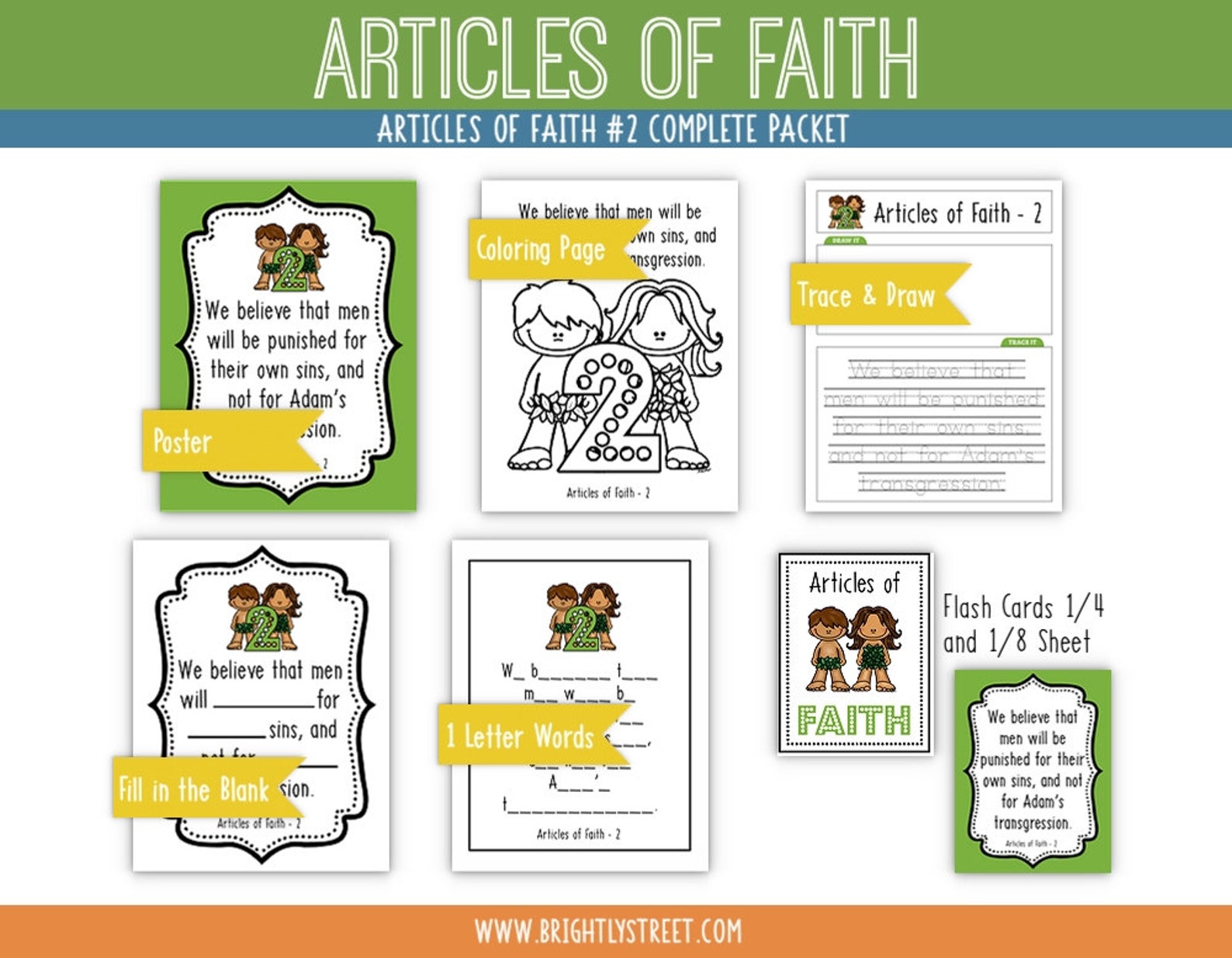 Articles of Faith 2 Complete Packet MEMORIZE the Articles of - Etsy