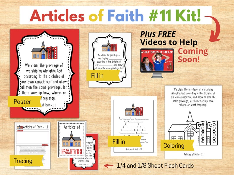 Articles of Faith #11 Complete Packet MEMORIZE the Articles of Faith - Etsy