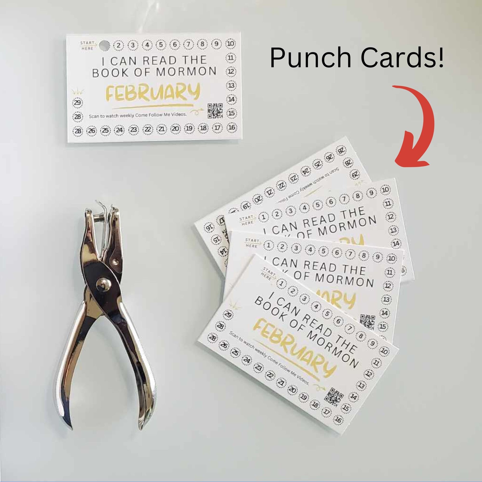 Book of Mormon Reading Chart punch Cards - Etsy
