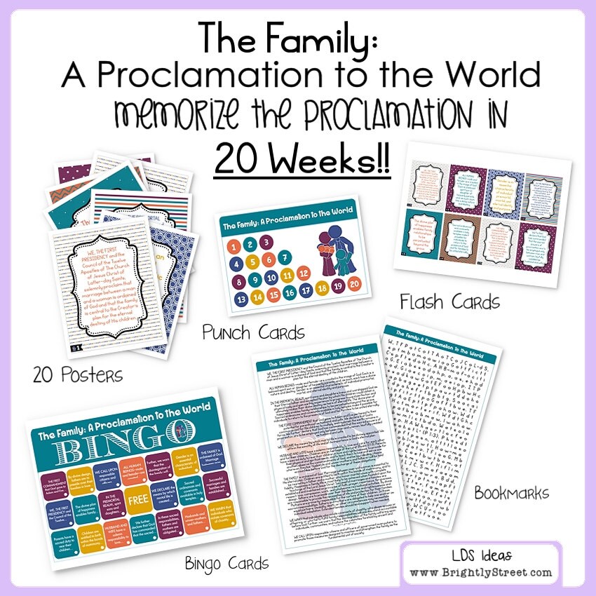 The Family: A Proclamation to the World MEMORIZE IT! Latter-day Saints ...