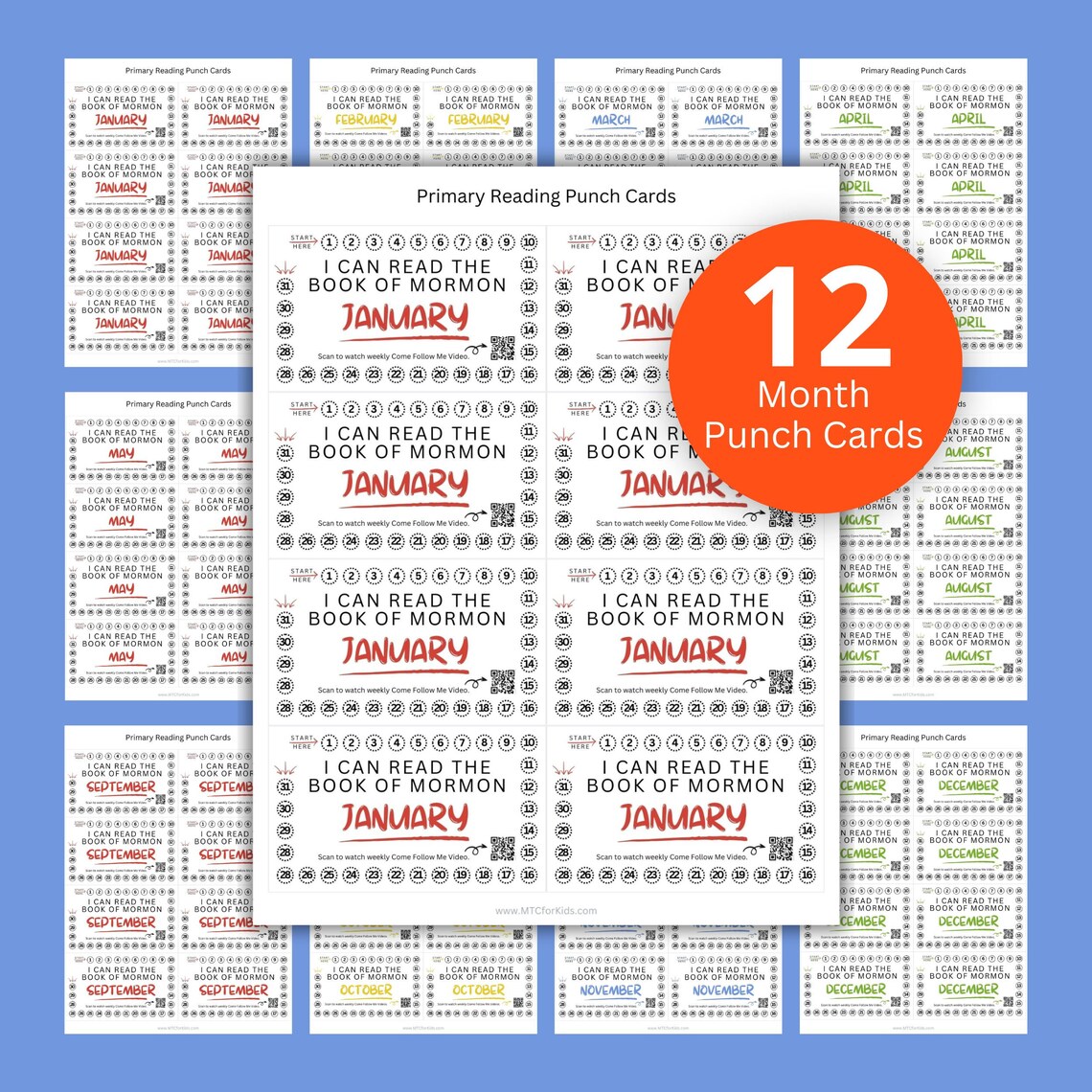 Book of Mormon Reading Chart punch Cards - Etsy