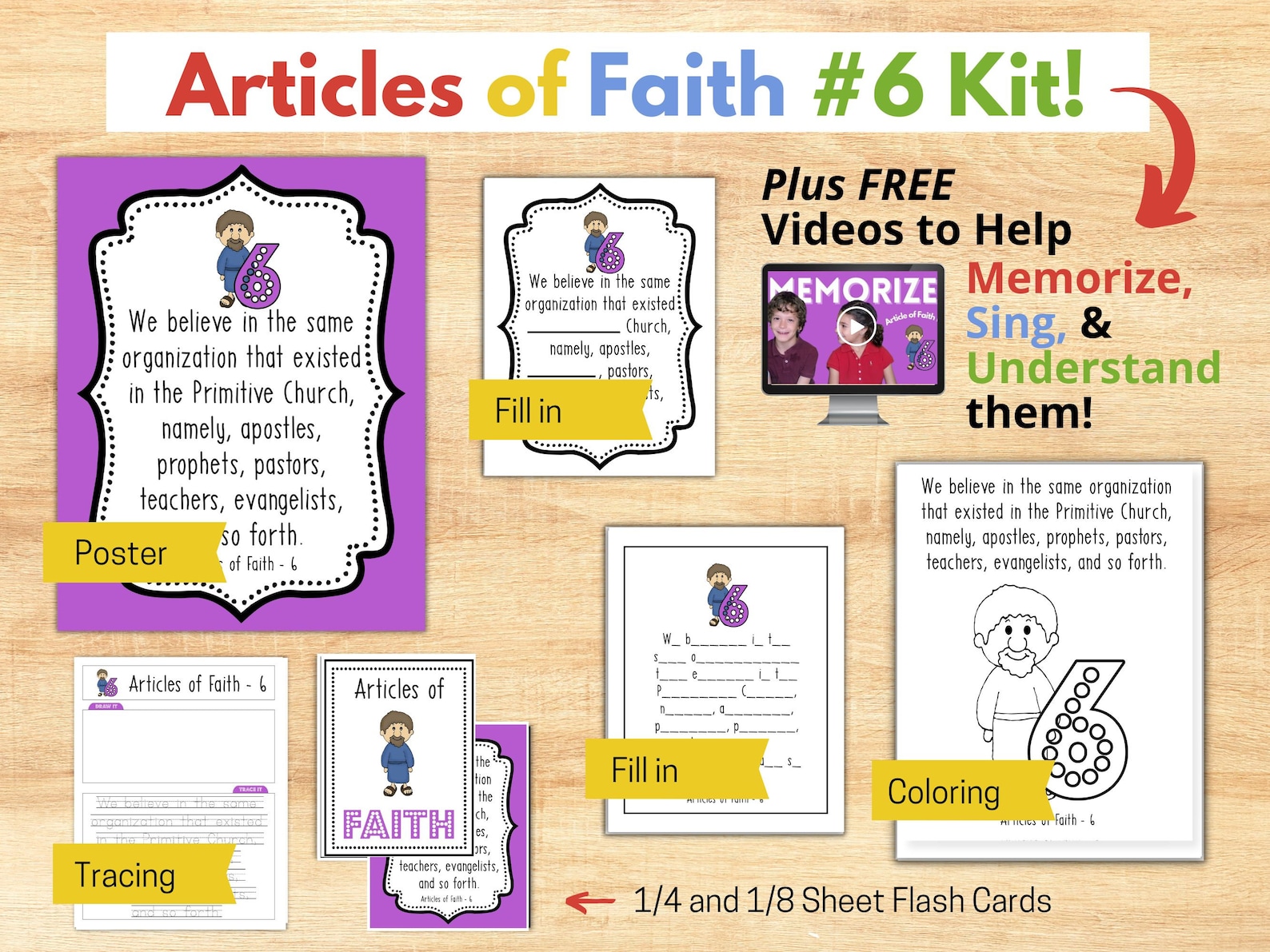Articles of Faith #6 Complete Packet MEMORIZE the Articles of Faith - Etsy