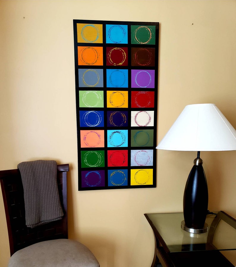 Geometric Wall Art Block Art Abstract Wall Decor Multicolor - Etsy